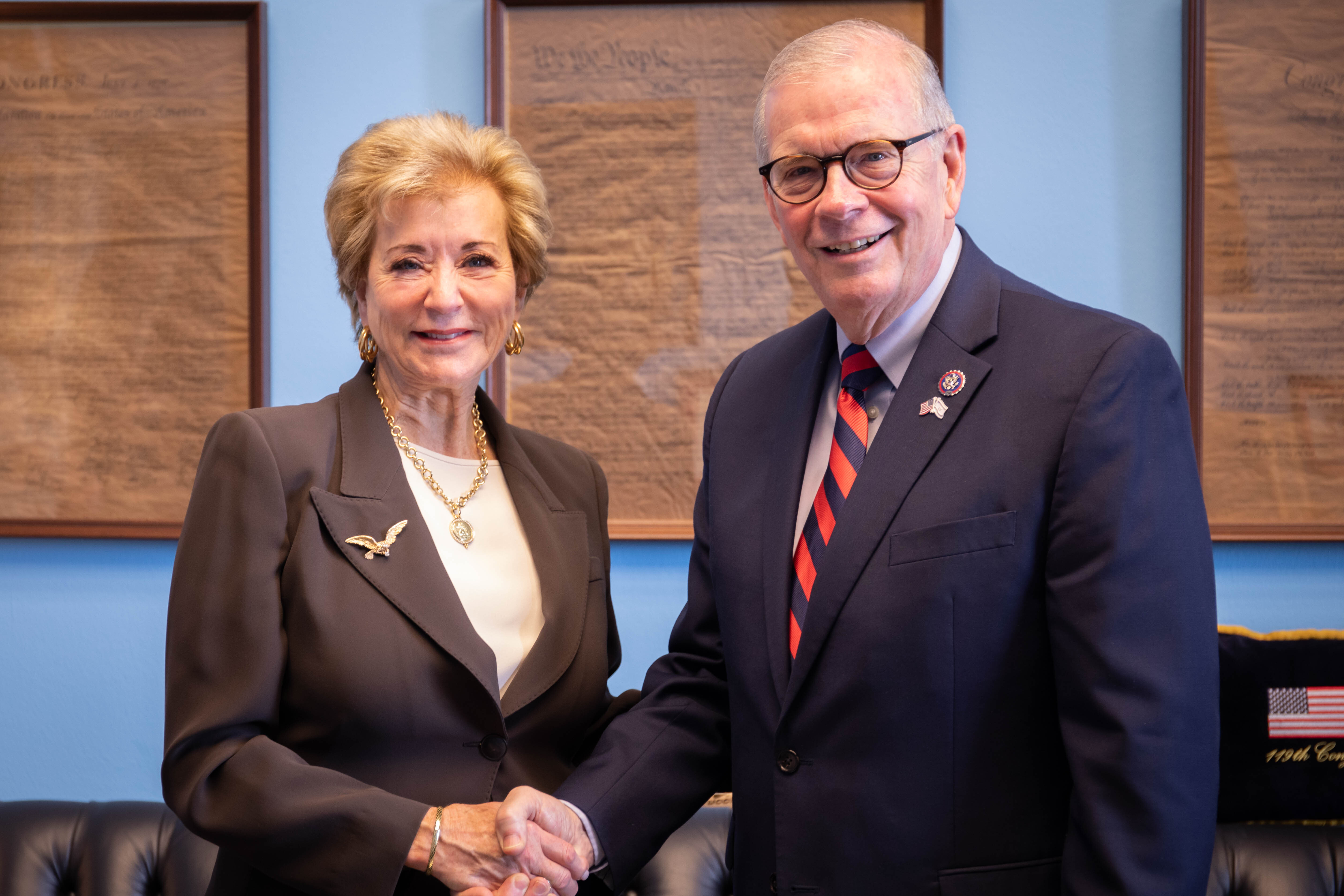 PHOTO: Chairman Walberg Meets with Linda McMahon | Committee on Education & the Workforce
